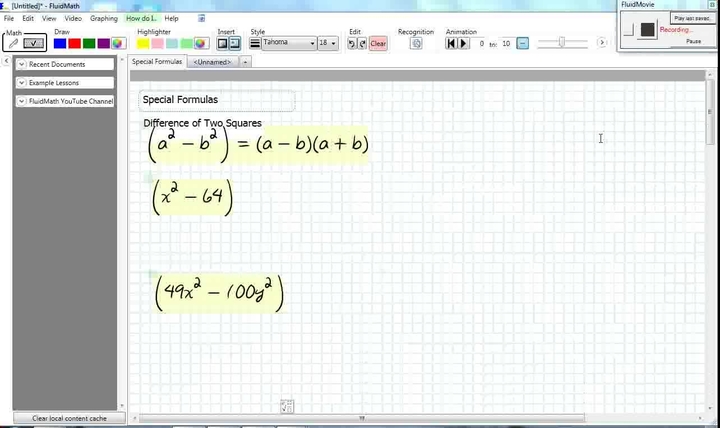 Factoring Special Formulas