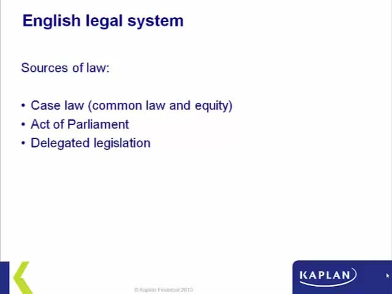 Sources of English Law