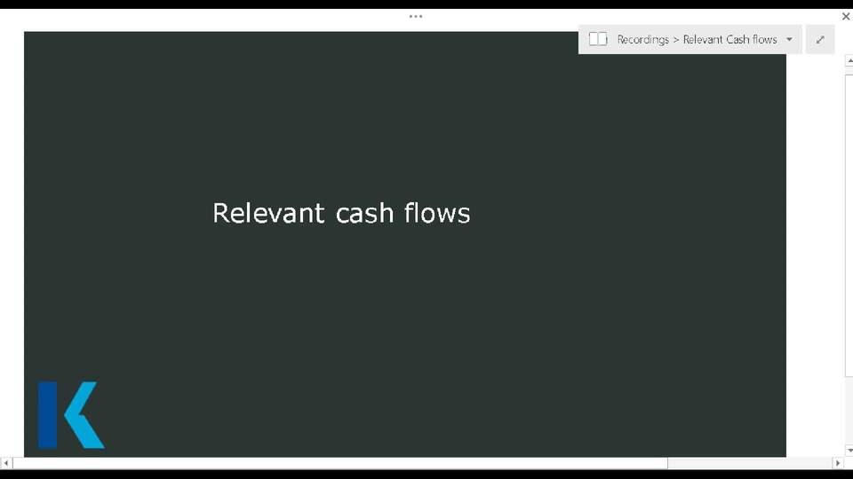 Relevant Cash Flows