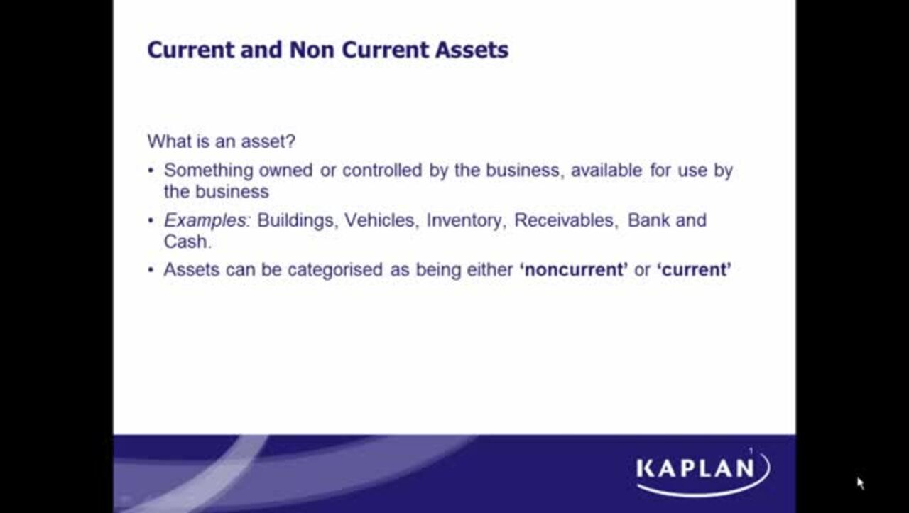 Current and Non current assets
