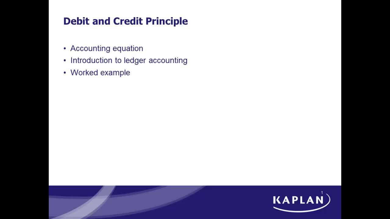 Debit and Credit Principles