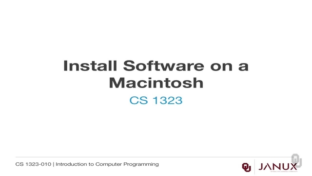 Introduction to Computer Programming - Installation - Install Software ...