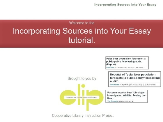 Incorporating Sources into your Essay