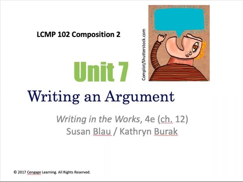 LCMP 102 Unit 7 Writing an Argument