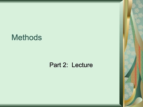 LCHM 305 Week #4 - Methods - Part 2