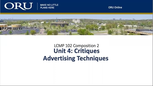 LCMP 102 Unit 4 Critique
