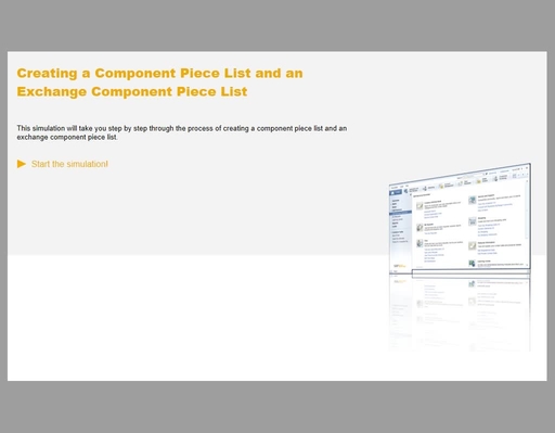 Creating a Component Piece List and an Exchange Component Piece List