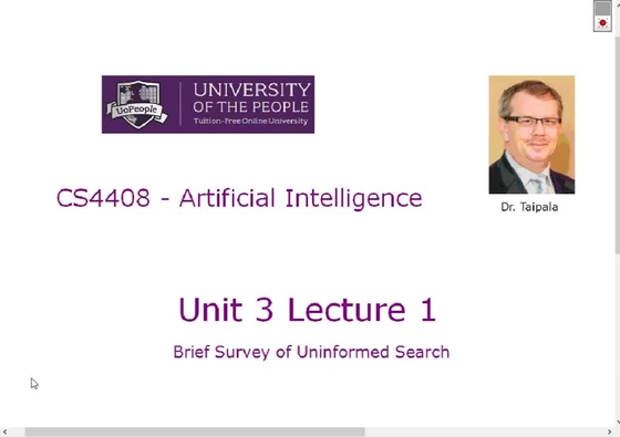 CS4408 Artificial Intelligence Unit 3 Lecture 1