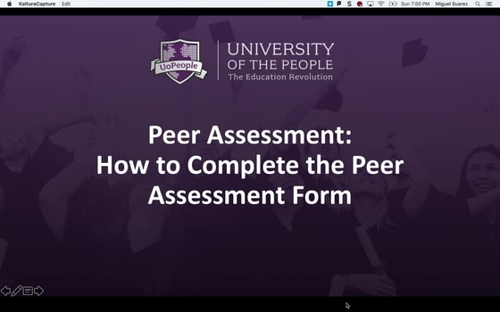 Peer Assessment: How to Complete the Peer Assessment Form