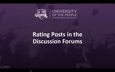 Rating Posts in the Discussion Forums