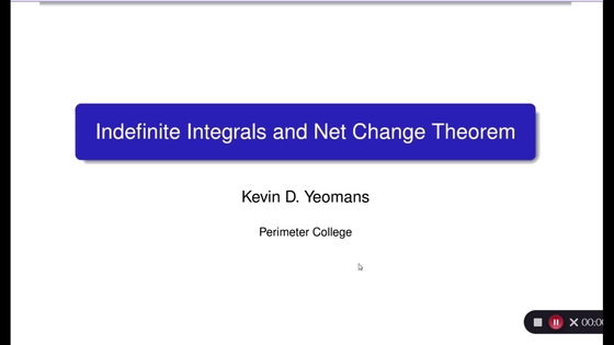 Indefinite Integrals and Net Change Theorem (5.4)