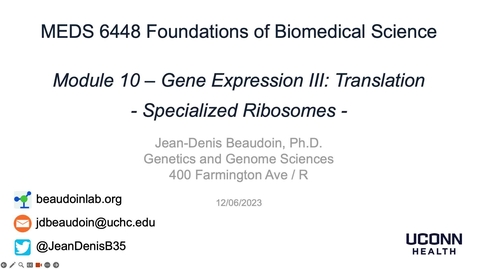 Foundations of Biomedical Science I - 2023 - University of Connecticut ...