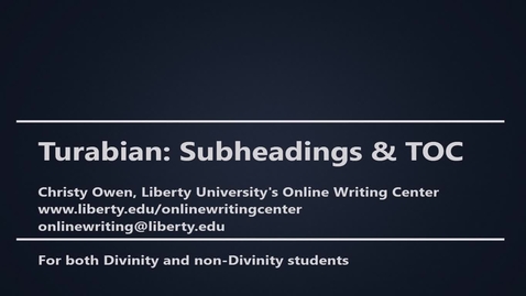 Online Writing Center - Liberty University