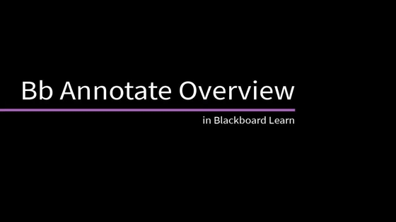Bb Annotate Overview in Blackboard Learn