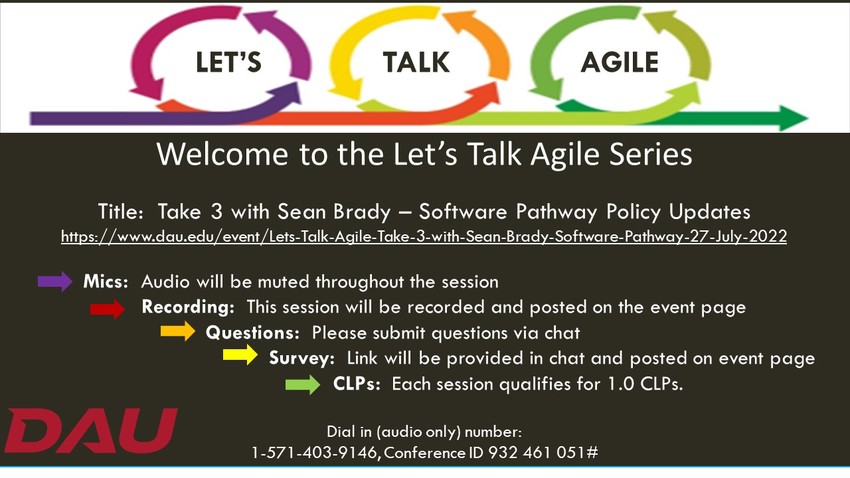 Lets Talk Agile - Take 3 with Sean Brady - Software Pathway Policy Updates