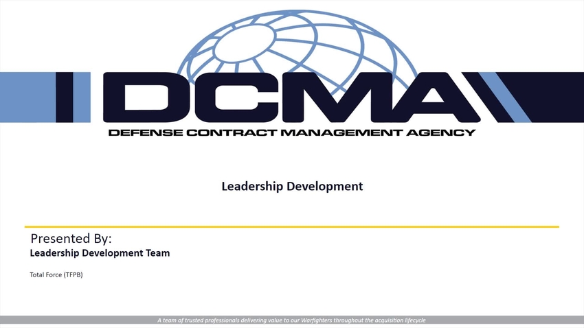 CMI 2100 DCMA Leadership Development IDP