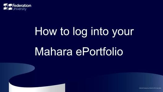 How to log into Mahara