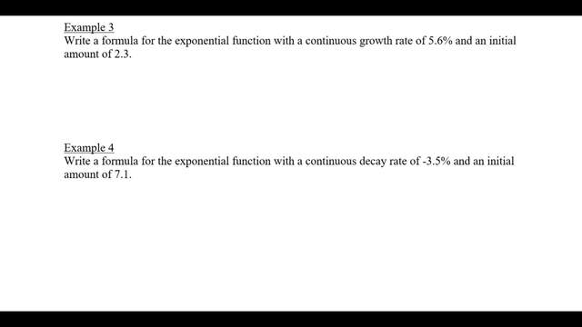 Math 111z The Number e Examples 3 and 4
