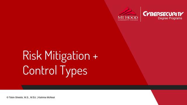 ISTM183C Risk Mitigation + Control Types
