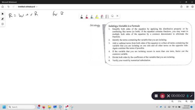 Isolating a Variable in a Formula w/Factoring