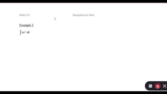 Math 252 7.2 Int by Parts Day 1 Example 2