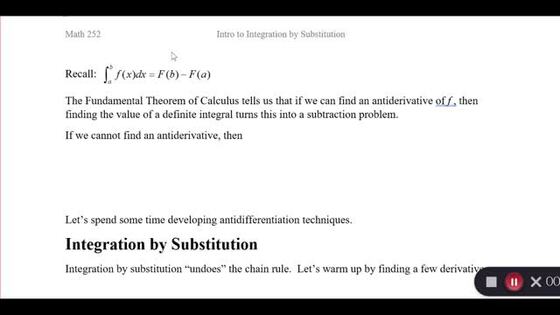 Math 252 7.1 U-Sub Day 1 (Intro)