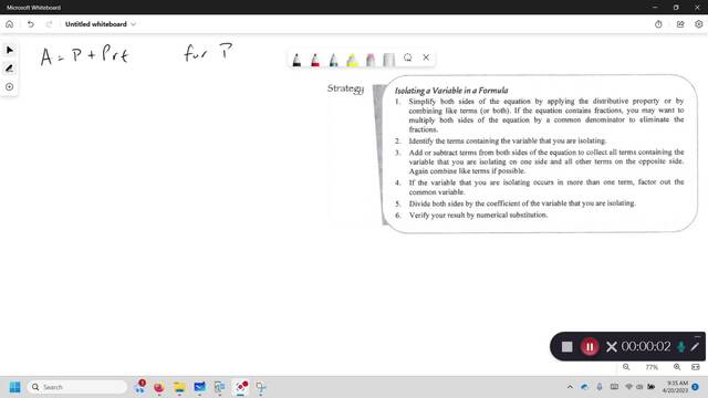 Isolating a Variable in a Formula w/Factoring
