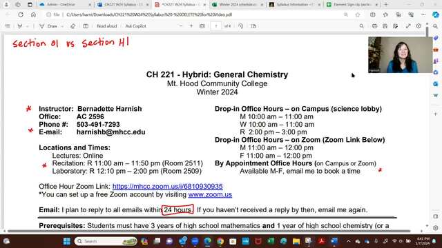 CH221-H1 W24 Syllabus Review