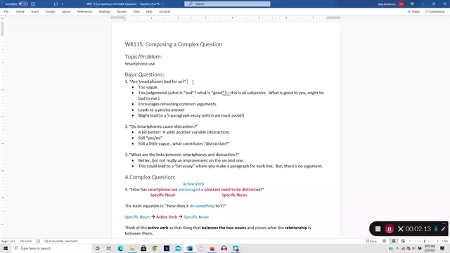 WR115 Complex Question