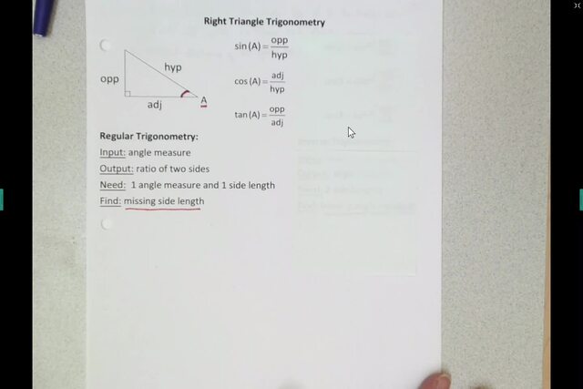 Math 95 - Application of Right Triangle Trigonometry