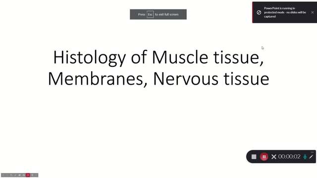 Lab W2 Histology of muscle , nervous tissue, membranes