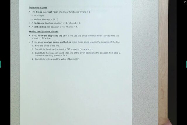 Math 95 - Writing the Equation of a Line Given Two Points on the Line