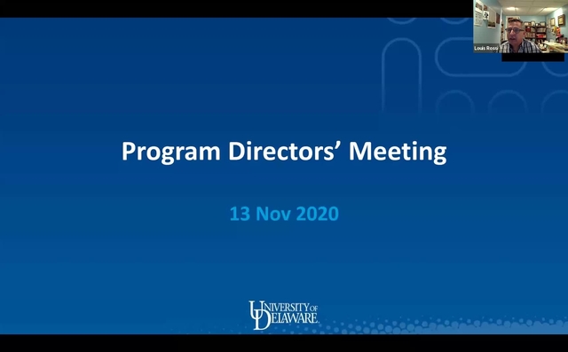 Graduate Directors' Town Hall-November 2020