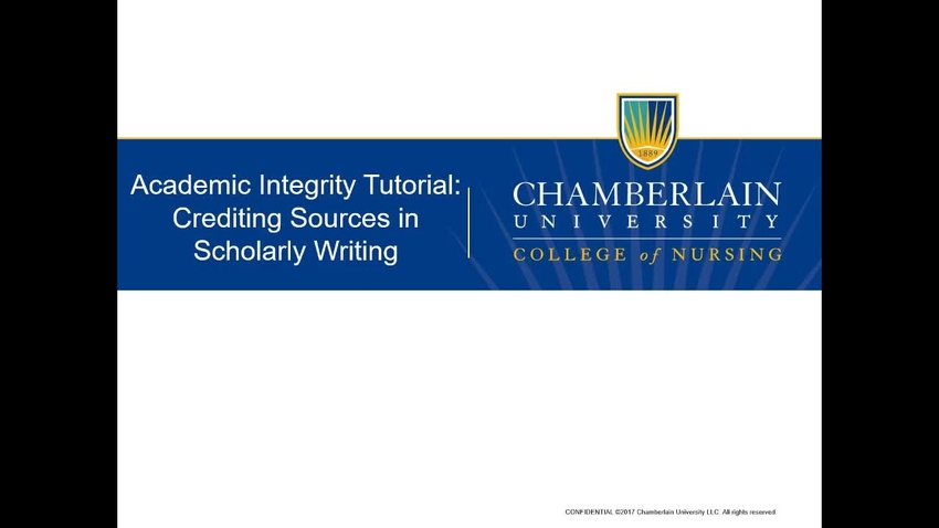 Academic Integrity Tutorial: Crediting Sources in Scholarly Writing