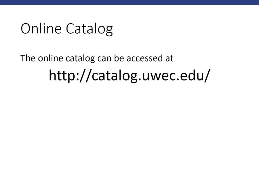 Using the Online Catalog