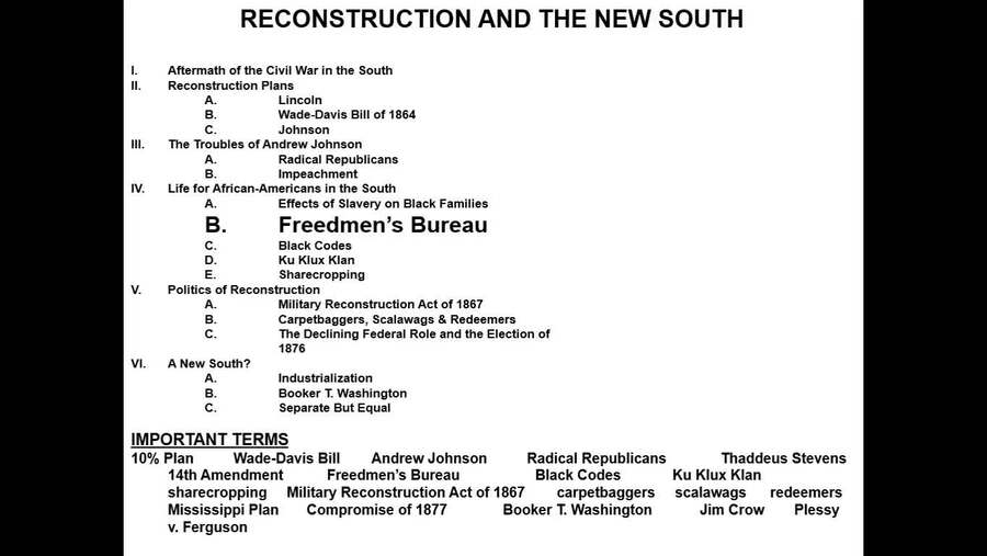 Reconstruction and the New South [Part 2]