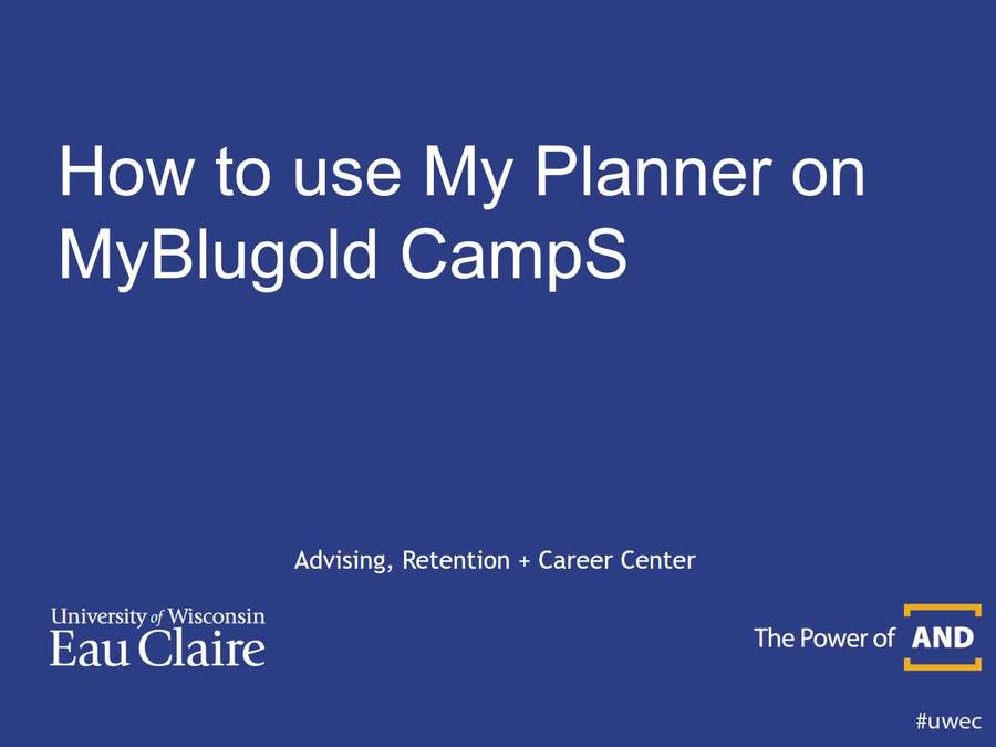 How to use My Planner