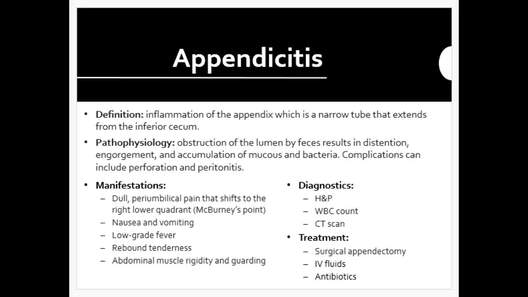 Appendicitis and Peritonitis - Quiz