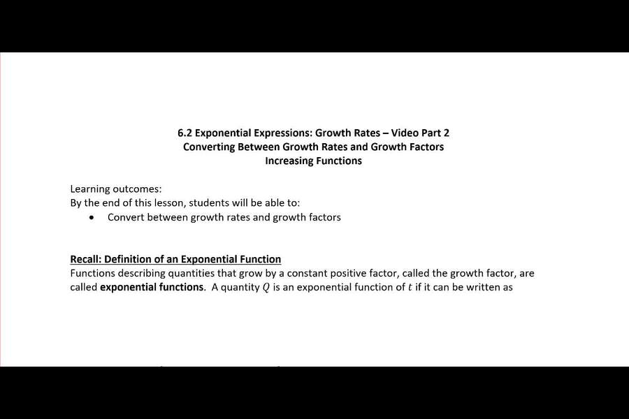 6.2 Part 2 Video - Increasing Function Growth Rates
