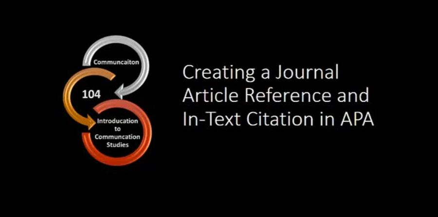Constructing a APA Reference: Journal Article with DOI