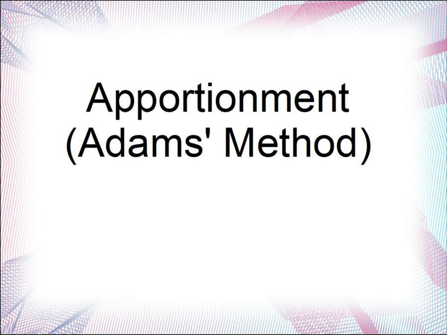 4.3: Adams' Method of Apportionment