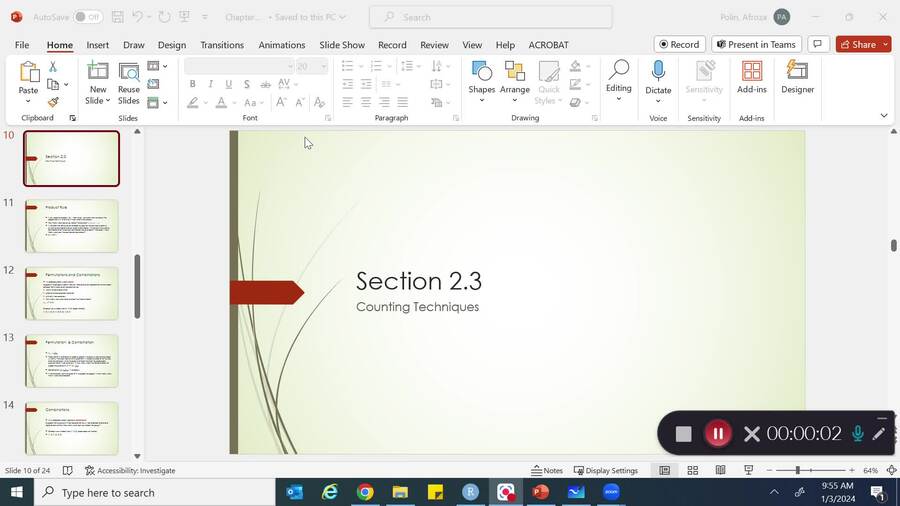 Stat 330 chapter 2 part 2