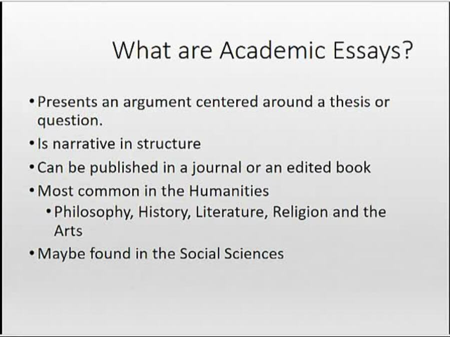 Introduction to Academic Essays