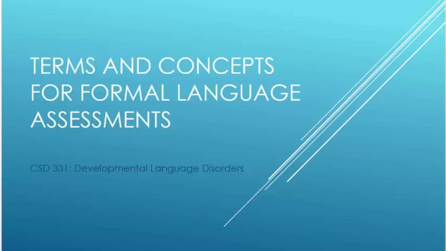 Terms and Concepts for Formal Language Assessments