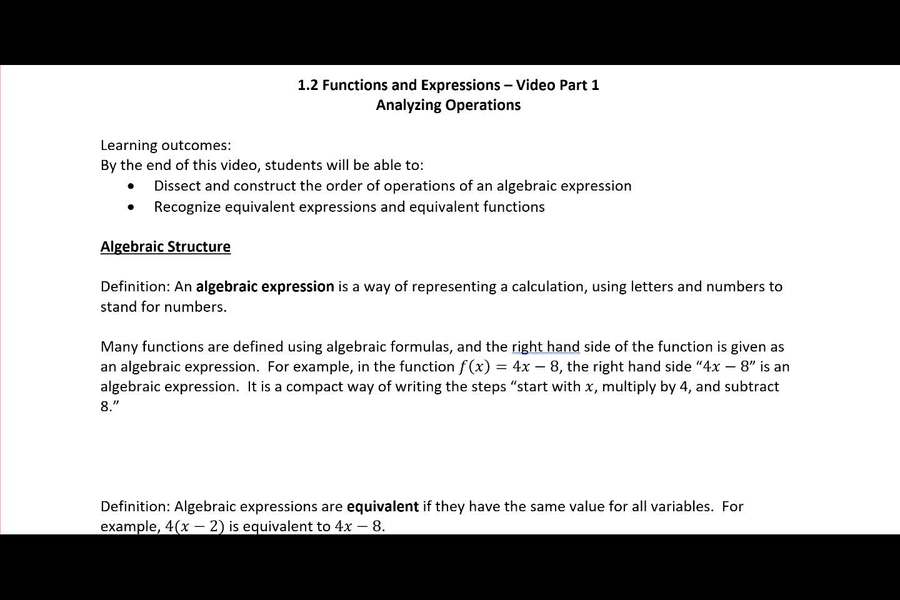 1.2 Part 1 Video - Analyzing Operations
