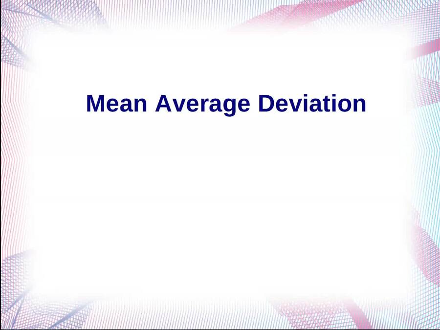 Mean Average Deviation (103)
