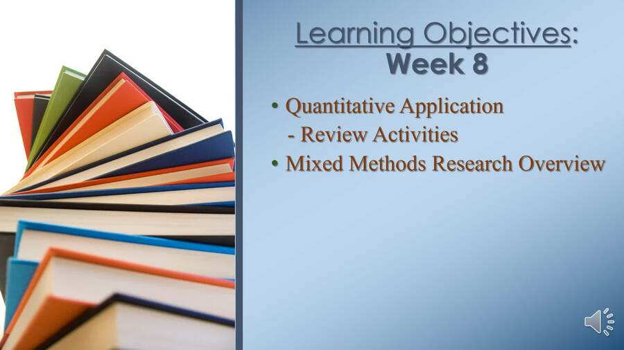 Learning Objectives - Week 8