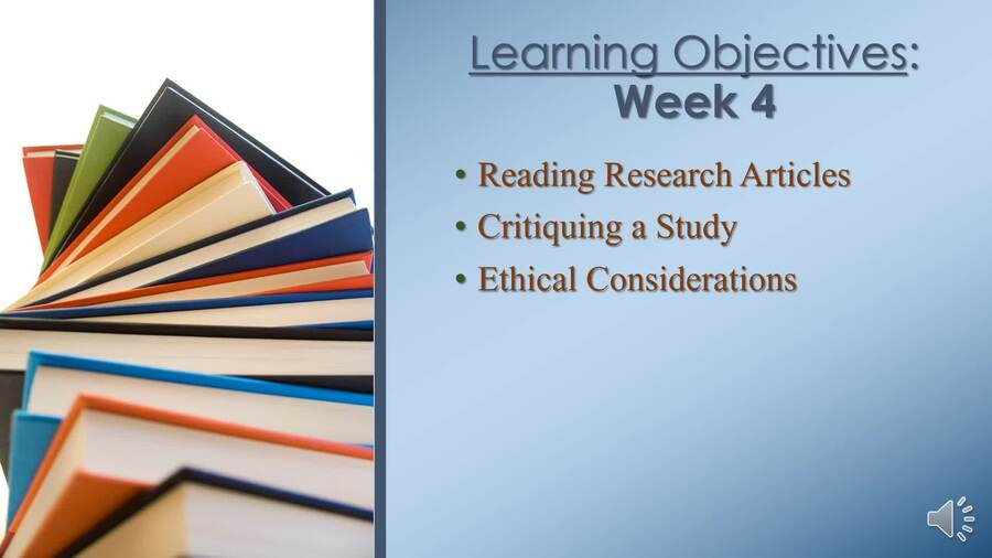 Learning Objectives - Week 4