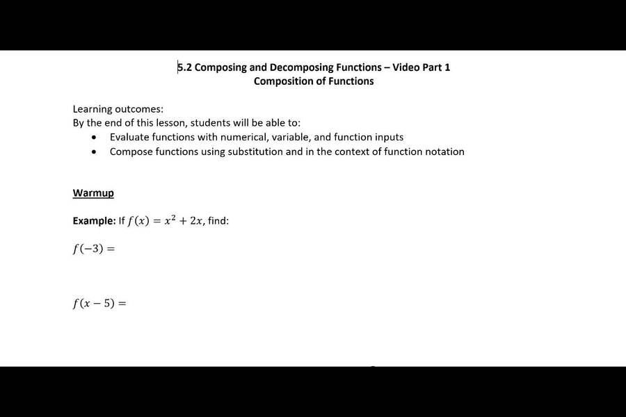 5.2 Part 1 Video - Composing Functions