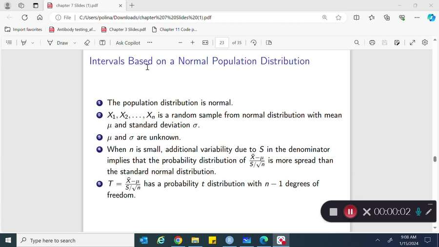 Stat 330 Chapter 7 Part 2